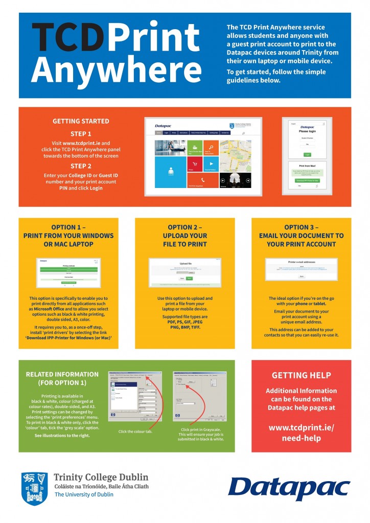 TCD Print Anywhere - TCDPRINT.IE